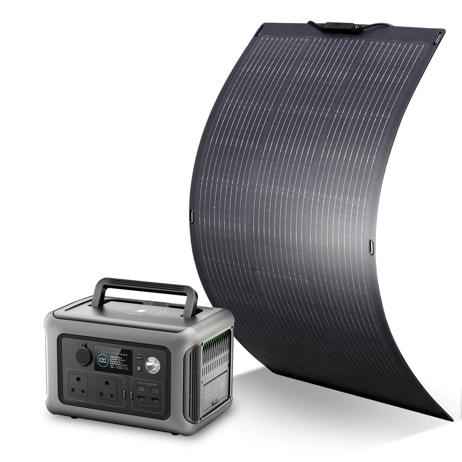 ALLPOWERS Solar Generator Kit 600W (R600 + SF100 100W Flexible Solar P